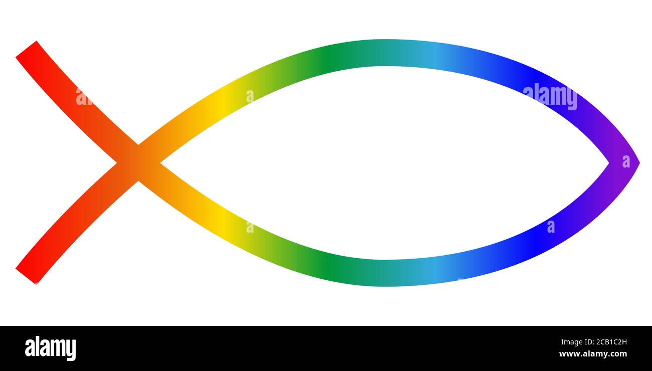 Isolated digital illustration of the colorful ichthys symbol Stock ...