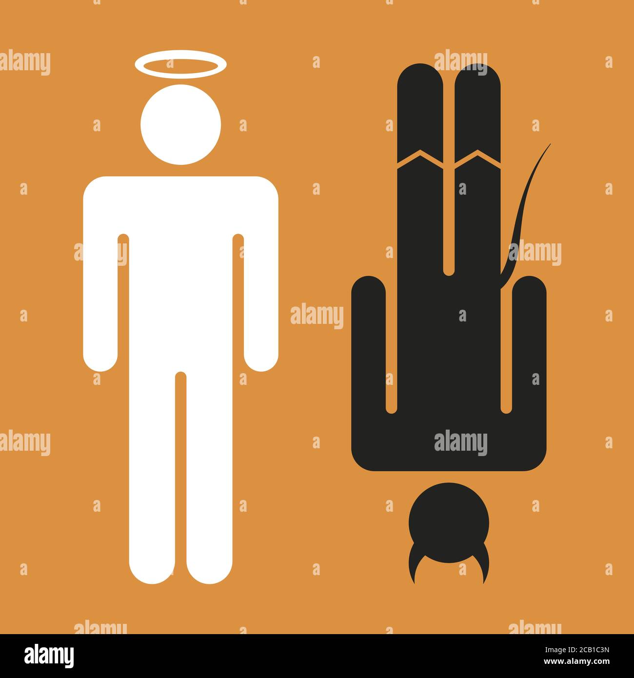 Men good and evil cartoon hi-res stock photography and images - Alamy
