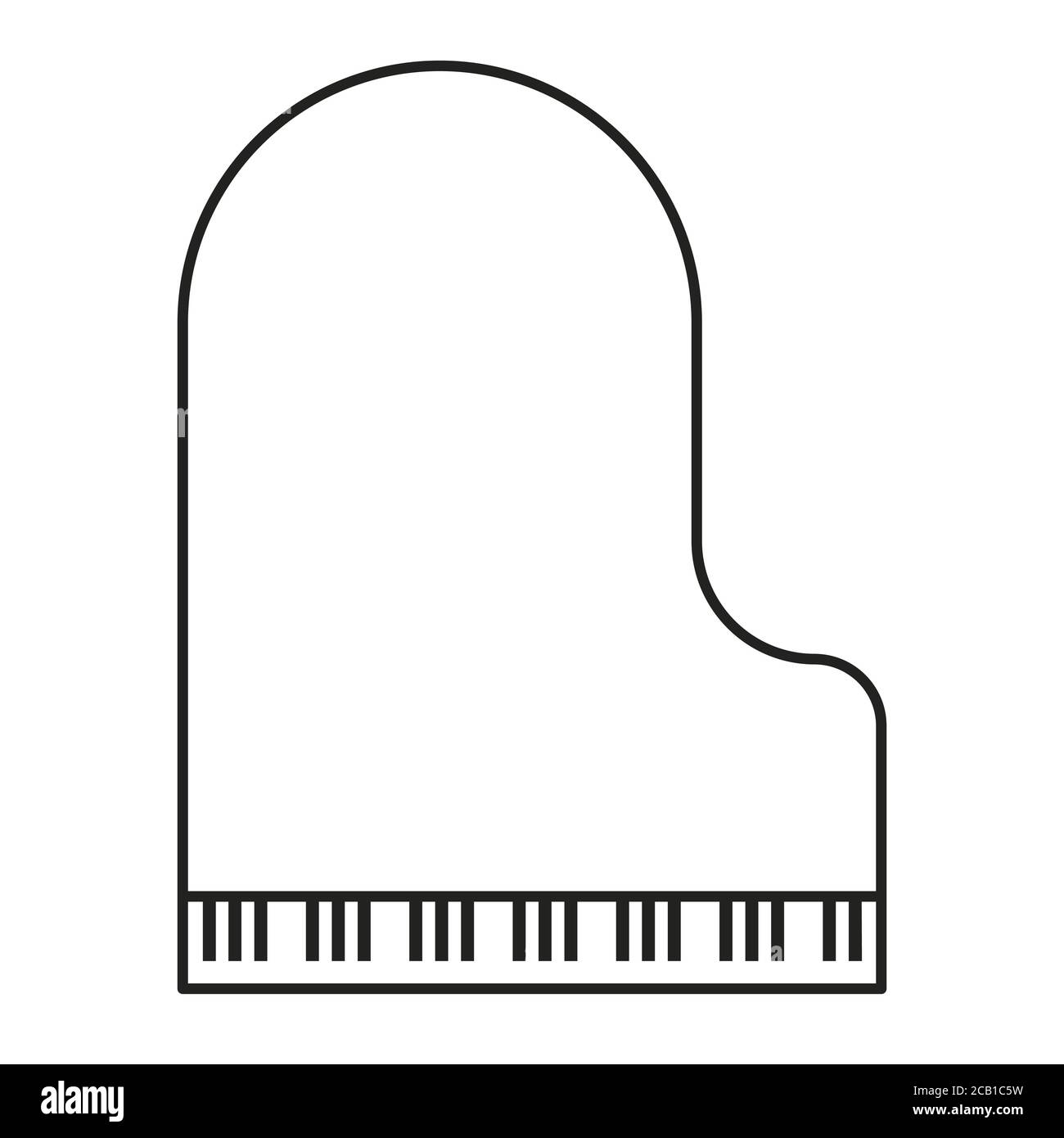 Vector illustration. Piano icon in flat and line style. Geometric forms ...