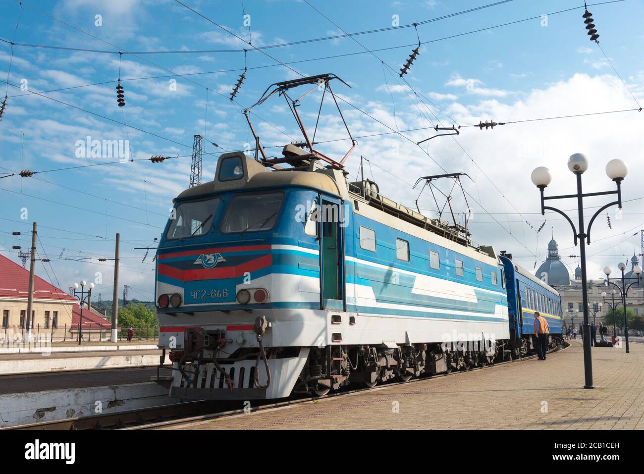 ChS2 Electronic locomotive at Lviv railway station in Lviv, Ukraine ...