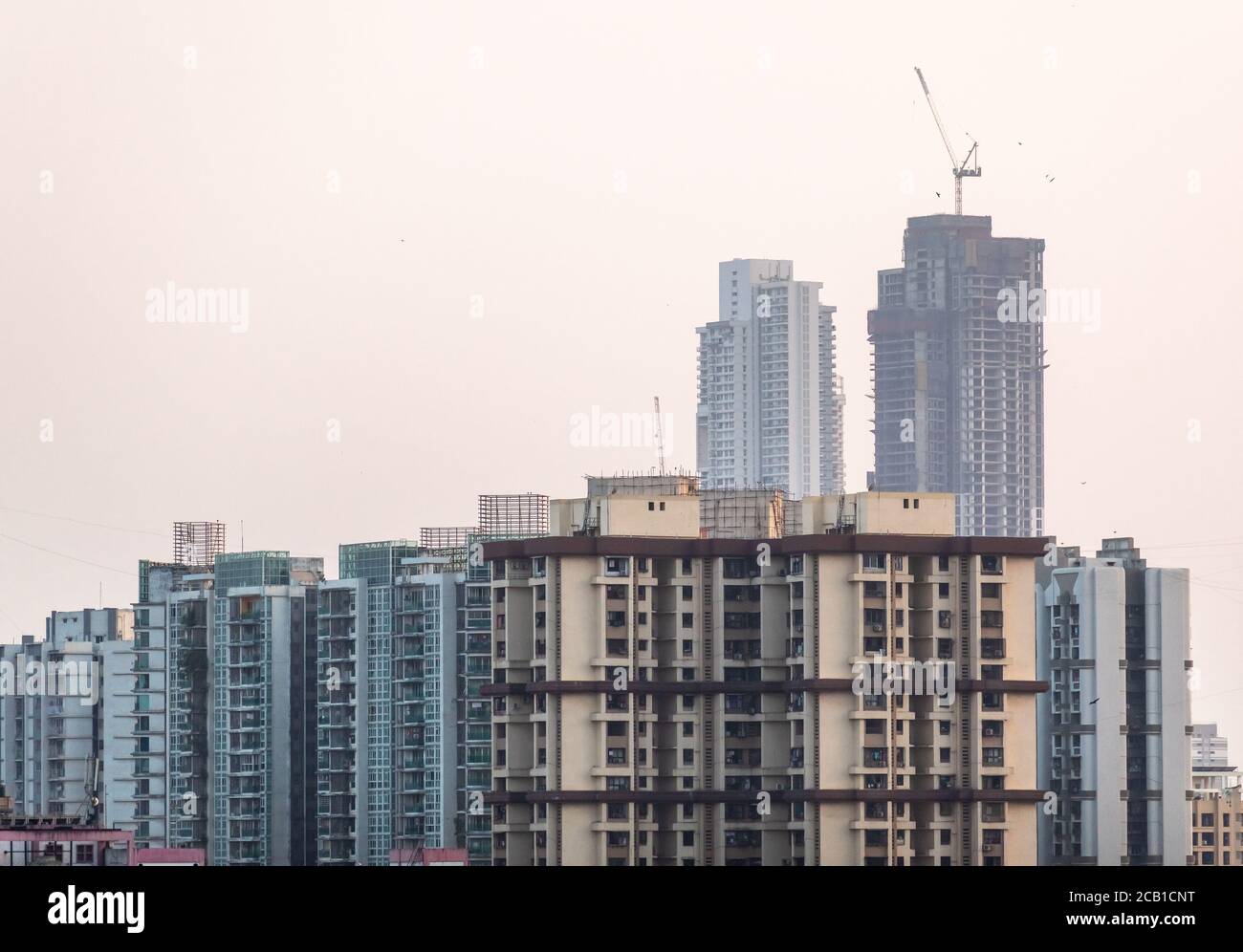 Mumbai, Maharashtra, India - March 2020: High rises under construction ...