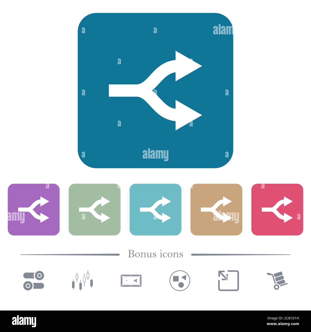 Split arrows white flat icons on color rounded square backgrounds. 6 ...