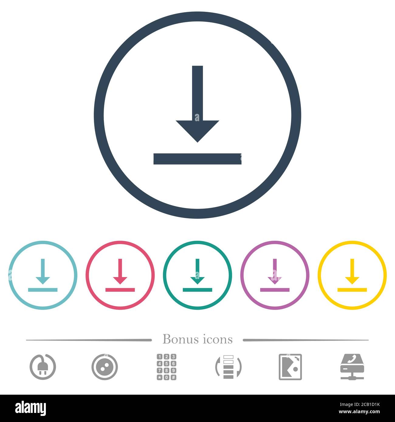 Vertical Align Bottom Flat Color Icons In Round Outlines 6 Bonus Icons Included Stock Vector