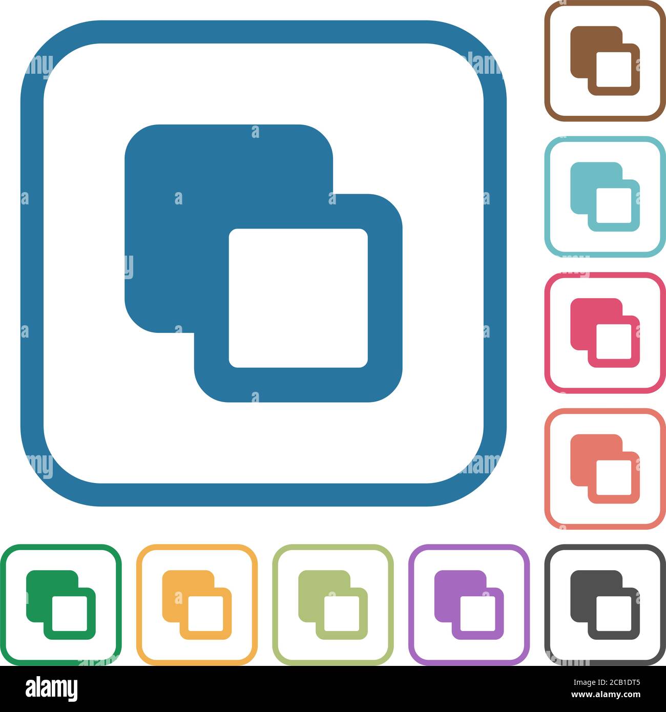 Subtract shapes simple icons in color rounded square frames on white background Stock Vector ...