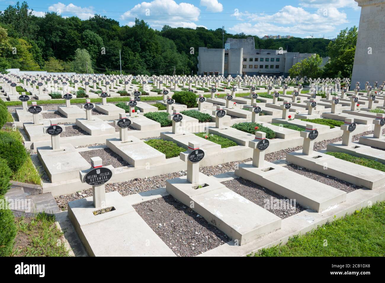 Lviv, Ukraine - Lviv Defenders Cemetery in Lychakiv Cemetery. a famous ...