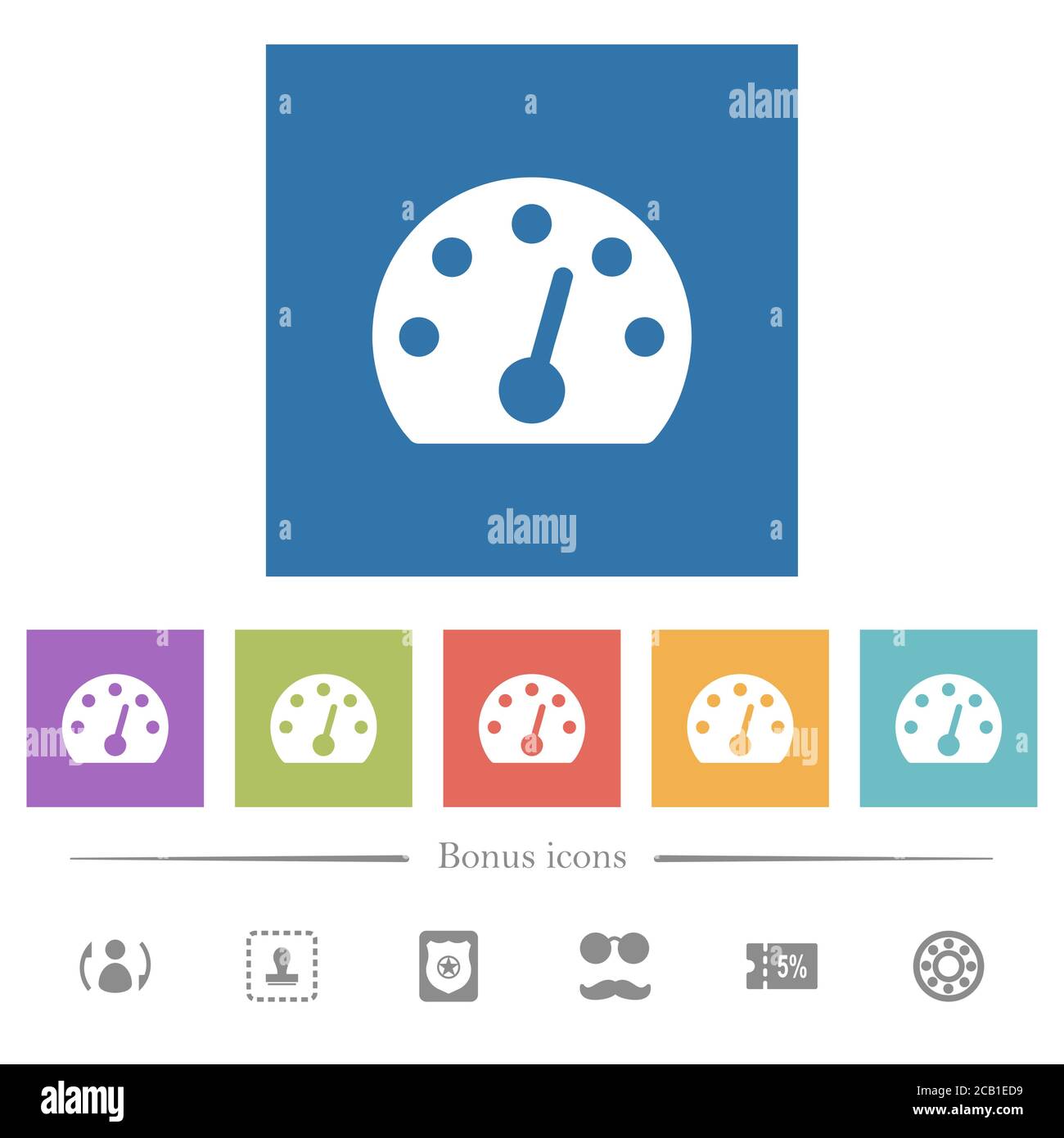 Dashboard flat white icons in square backgrounds. 6 bonus icons ...