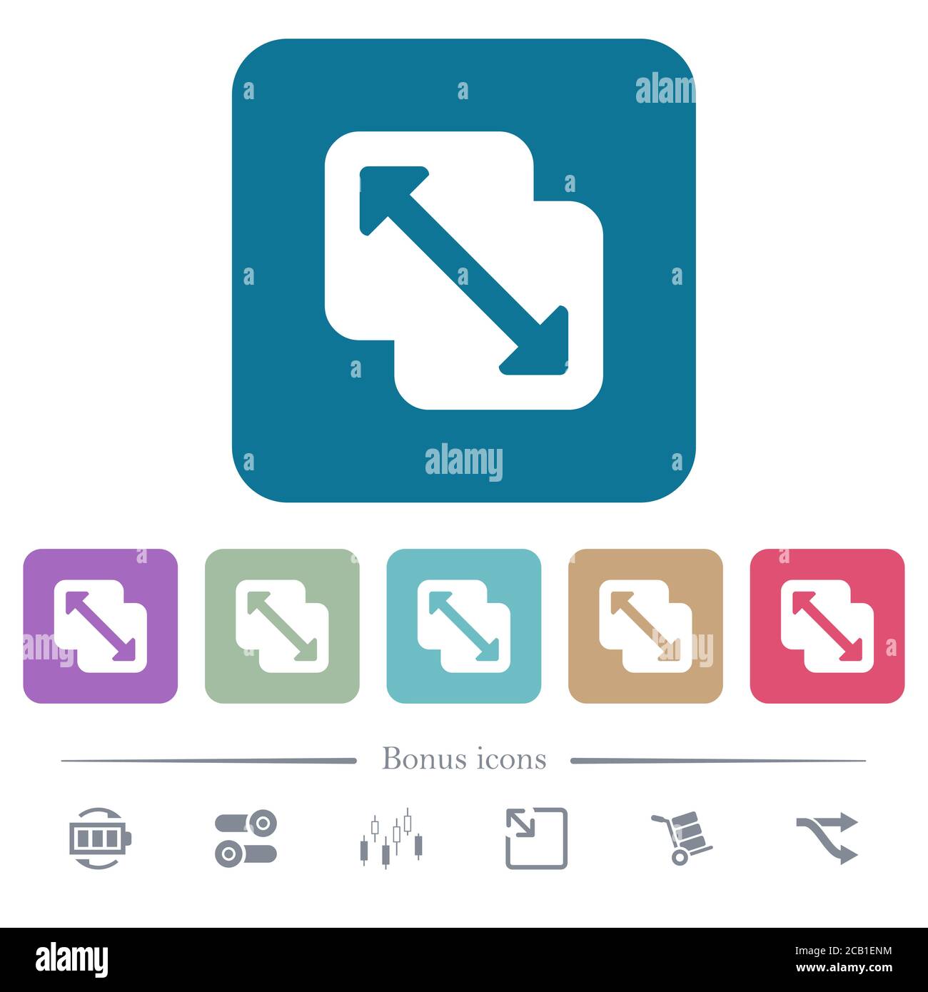 Merge Shapes White Flat Icons On Color Rounded Square Backgrounds 6 Bonus Icons Included Stock