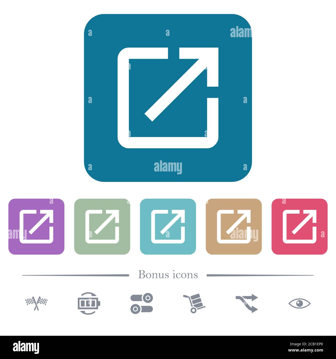 Launch application white flat icons on color rounded square backgrounds ...