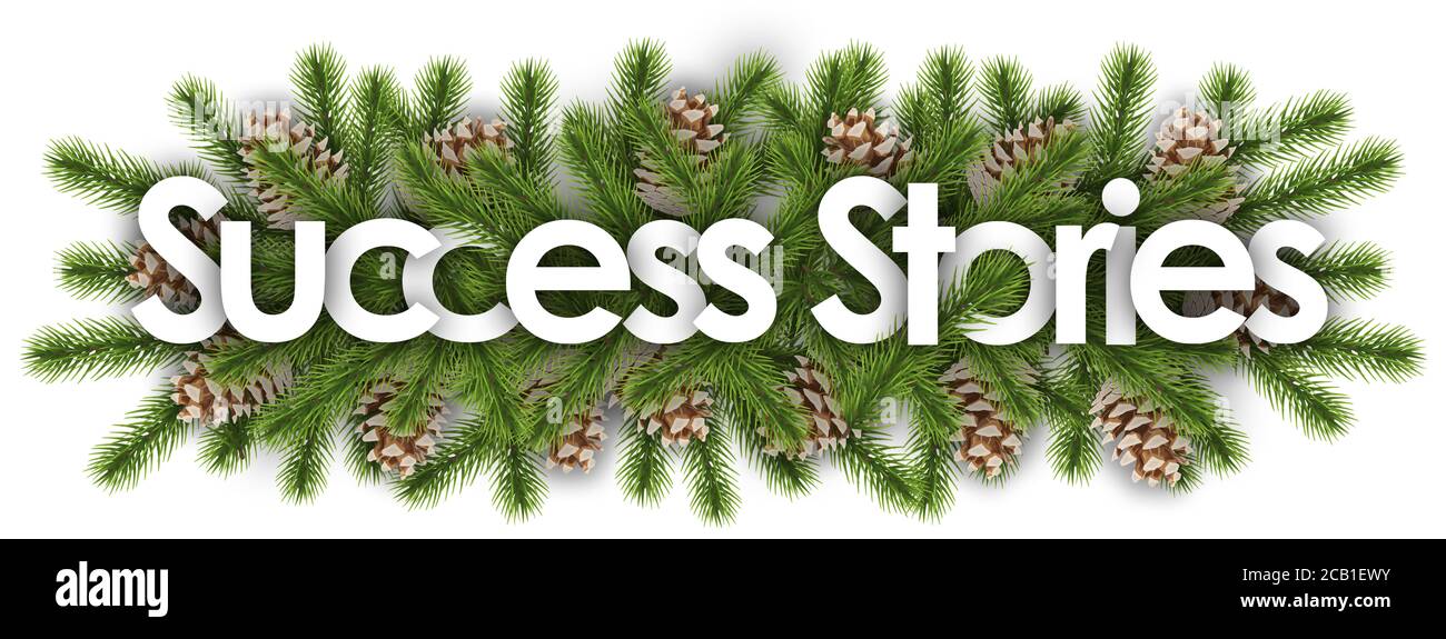 Success Stories in christmas background - pine branchs Stock Photo - Alamy