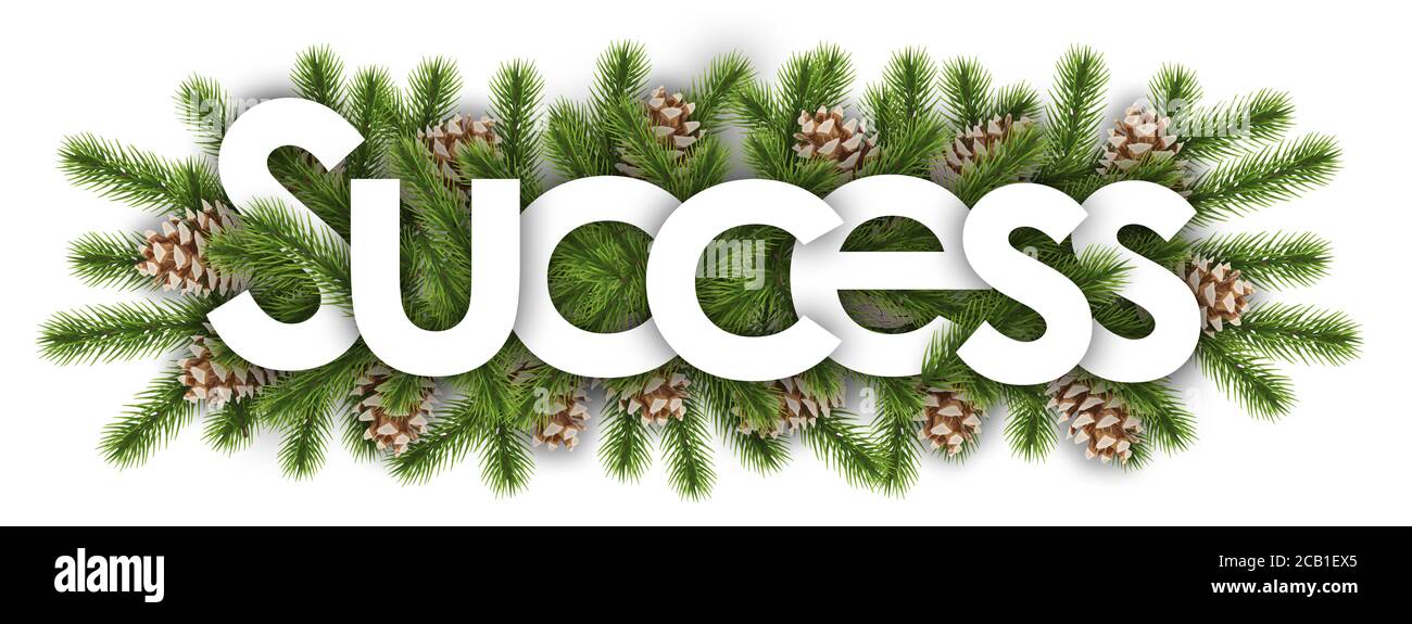 success in christmas background - pine branchs Stock Photo - Alamy