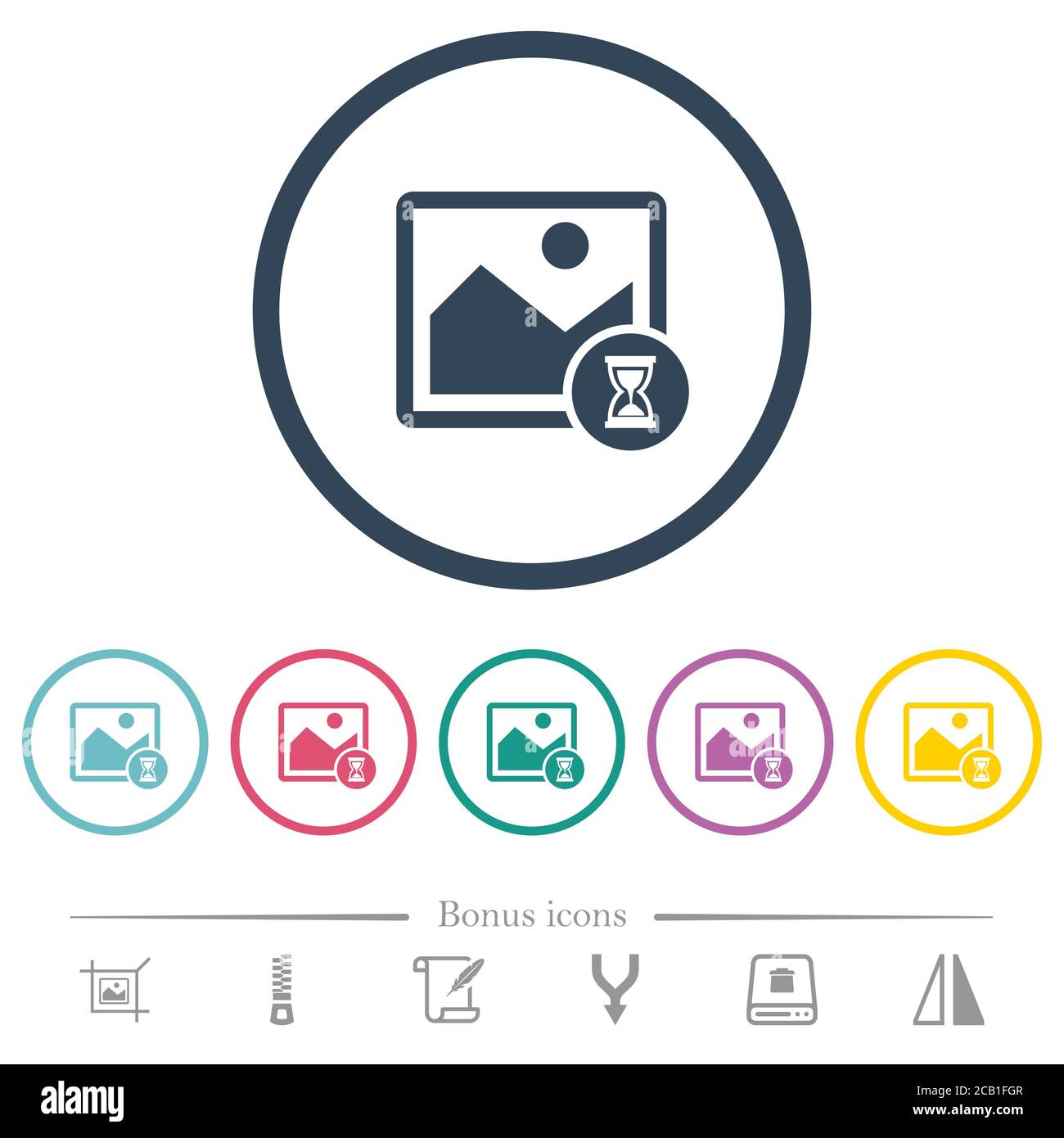 Image Processing Flat Color Icons In Round Outlines 6 Bonus Icons Included Stock Vector Image