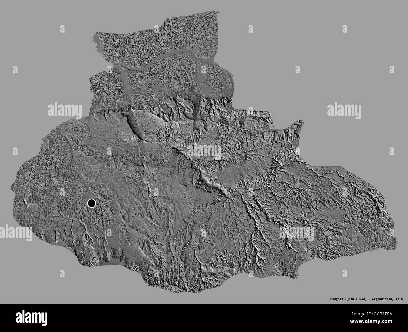 Shape of Badghis, province of Afghanistan, with its capital isolated on ...
