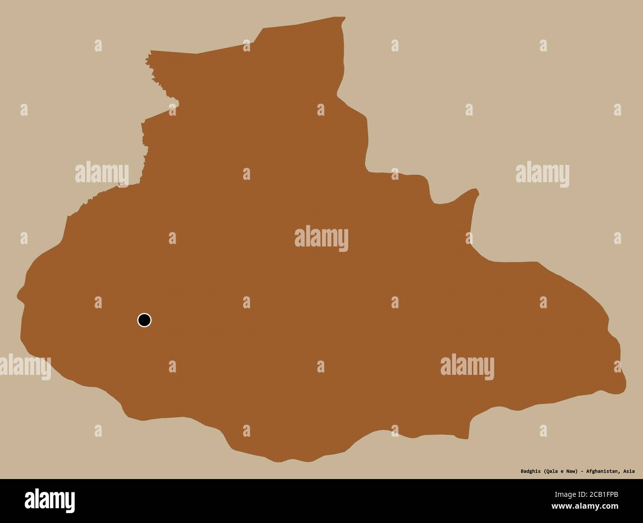 Shape of Badghis, province of Afghanistan, with its capital isolated on ...