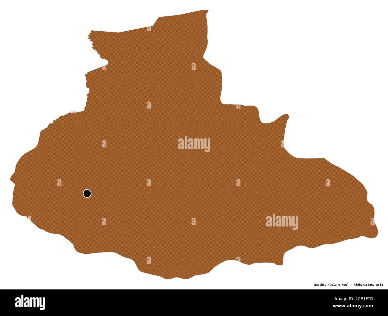 Shape of Badghis, province of Afghanistan, with its capital isolated on ...