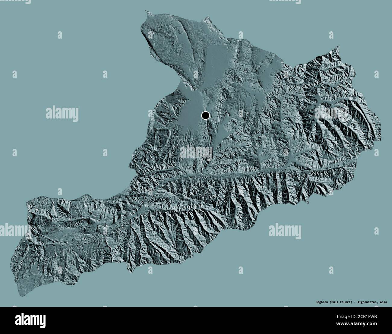 Shape of Baghlan, province of Afghanistan, with its capital isolated on ...