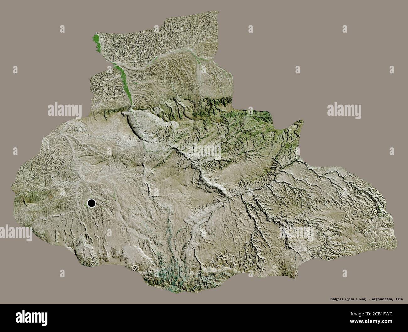 Shape of Badghis, province of Afghanistan, with its capital isolated on ...