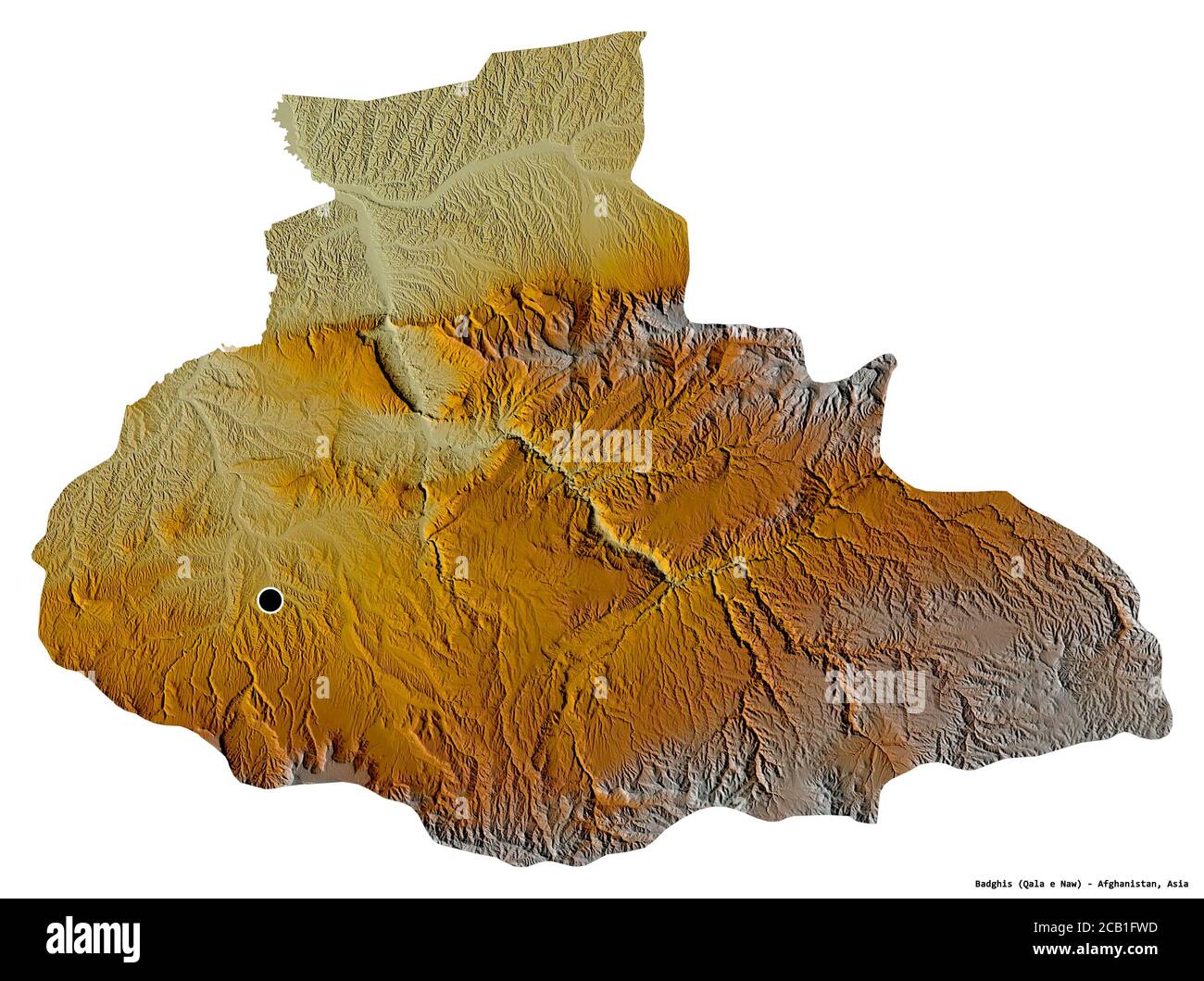 Shape of Badghis, province of Afghanistan, with its capital isolated on ...