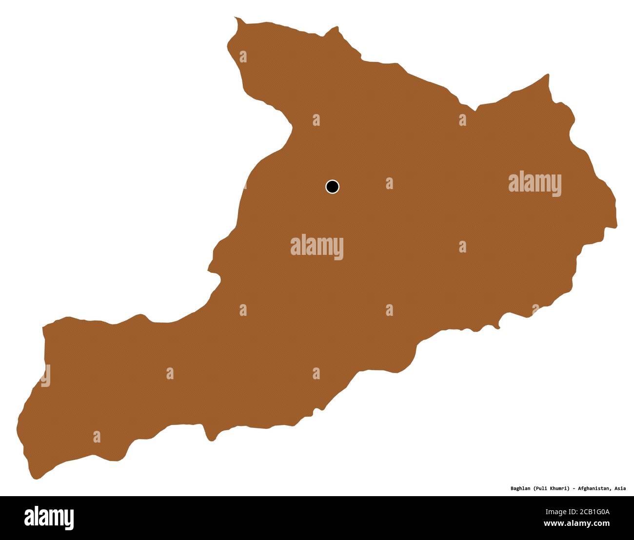 Shape of Baghlan, province of Afghanistan, with its capital isolated on ...