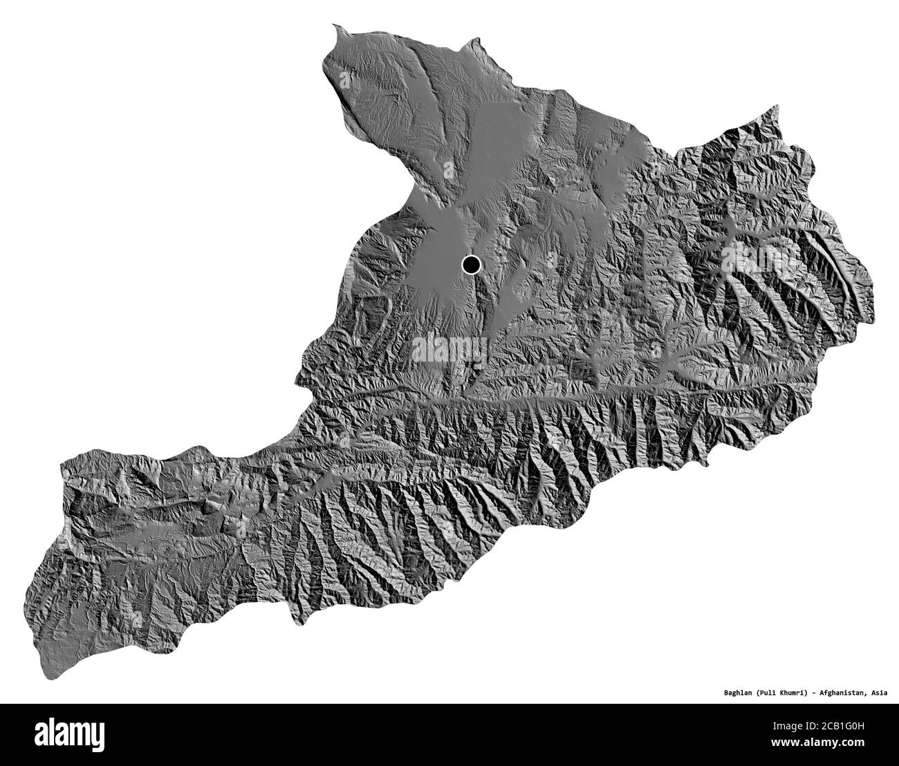 Shape of Baghlan, province of Afghanistan, with its capital isolated on ...