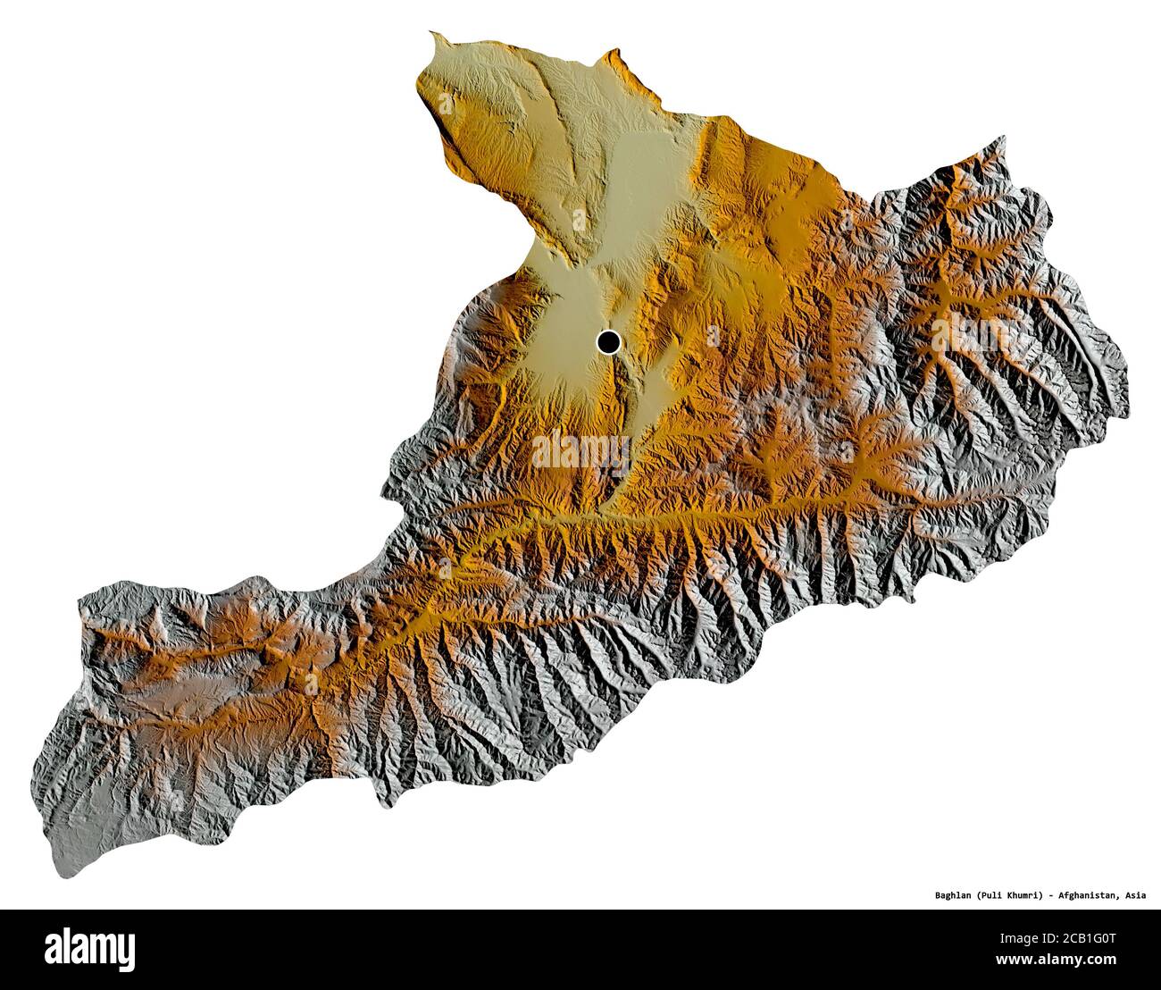 Shape of Baghlan, province of Afghanistan, with its capital isolated on ...