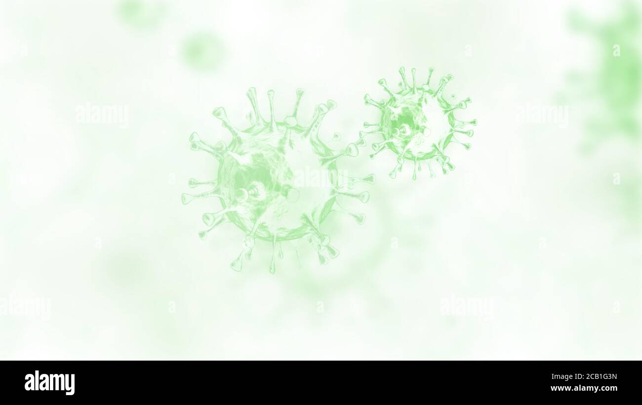 Coronavirus cells, bacteria or germs microorganism under microscope in ...