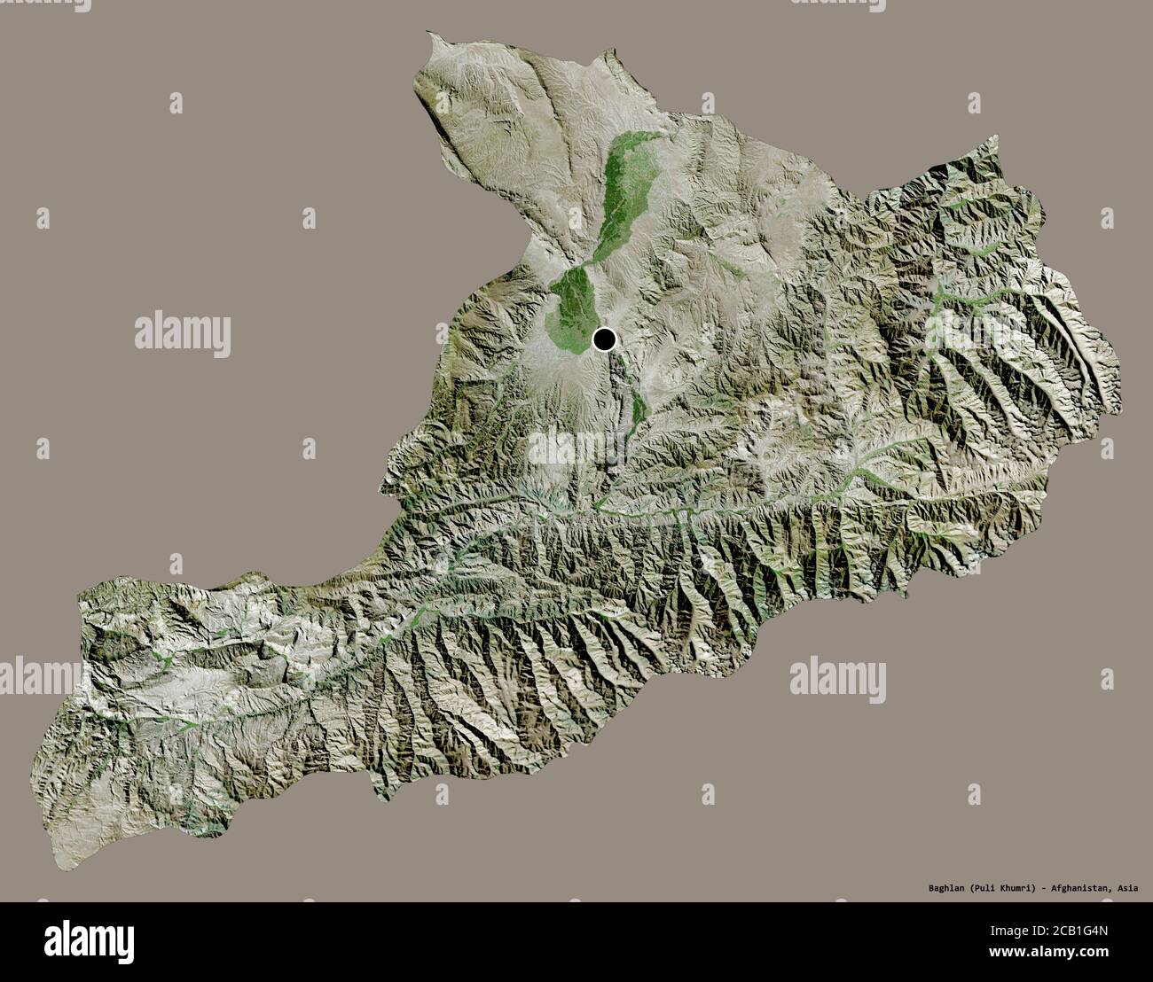 Shape of Baghlan, province of Afghanistan, with its capital isolated on ...