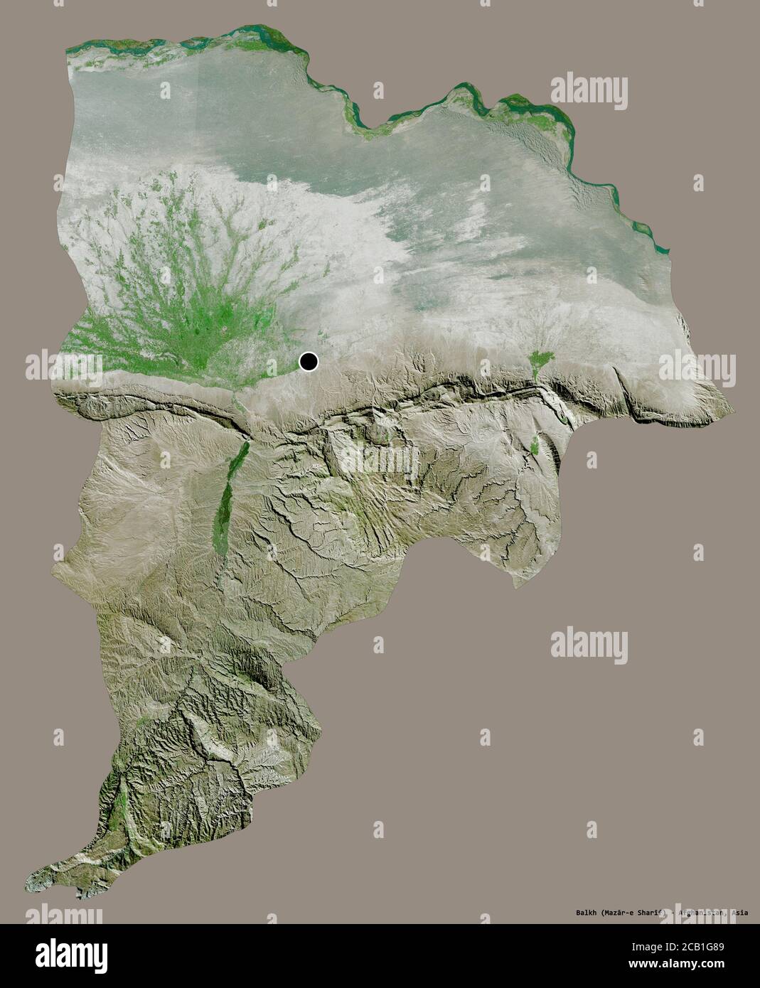 Shape of Balkh, province of Afghanistan, with its capital isolated on a ...