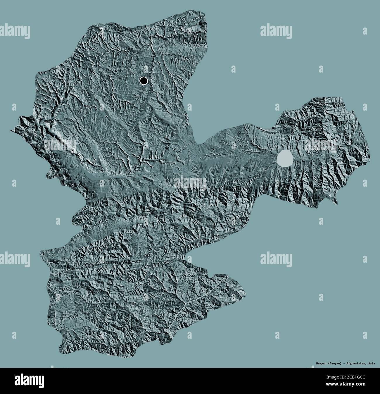 Shape of Bamyan, province of Afghanistan, with its capital isolated on ...