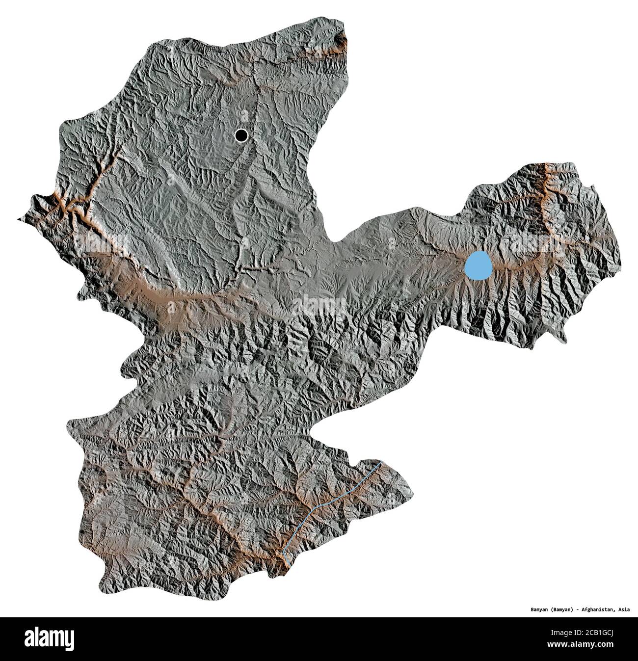 Shape of Bamyan, province of Afghanistan, with its capital isolated on ...