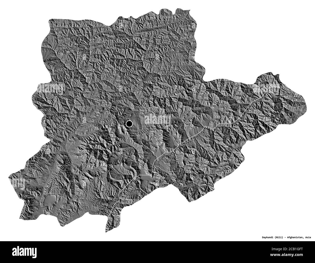 Shape of Daykundi, province of Afghanistan, with its capital isolated ...