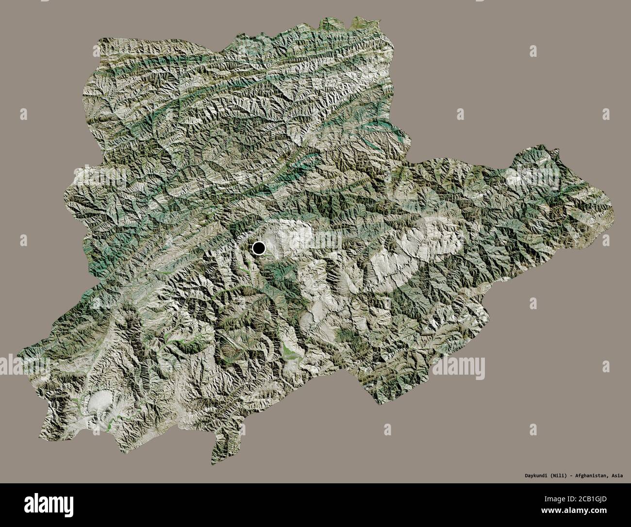 Shape of Daykundi, province of Afghanistan, with its capital isolated ...