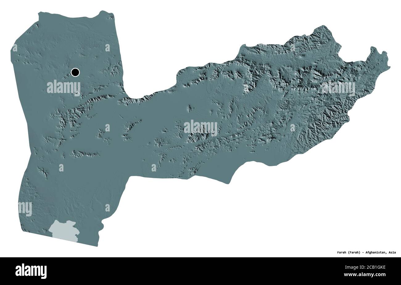 Shape of Farah, province of Afghanistan, with its capital isolated on ...