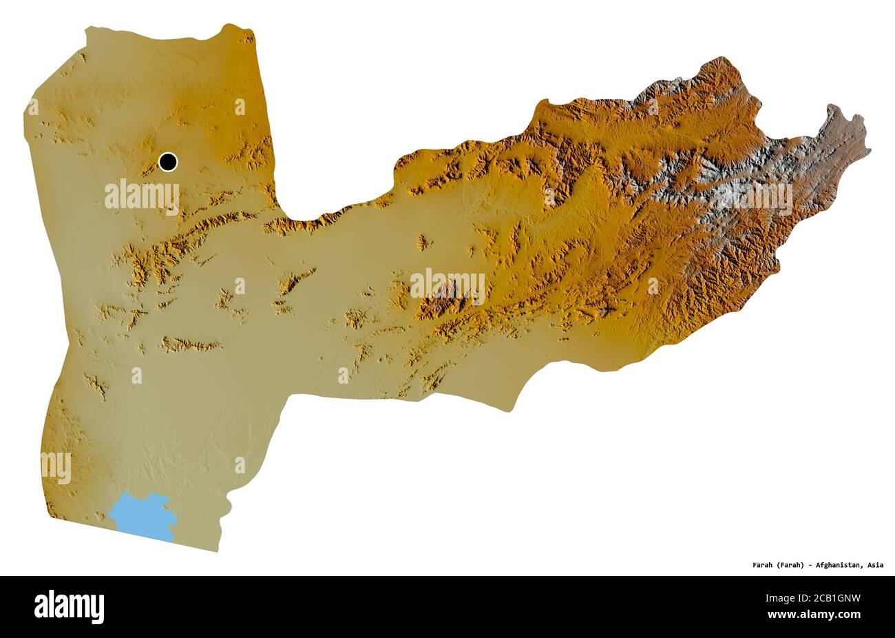 Shape of Farah, province of Afghanistan, with its capital isolated on ...