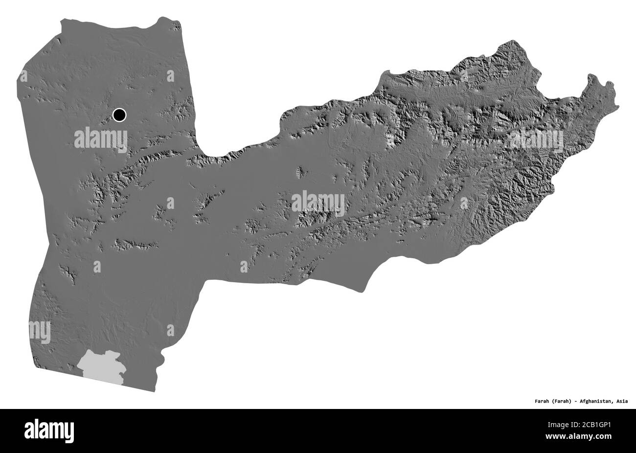 Shape of Farah, province of Afghanistan, with its capital isolated on ...