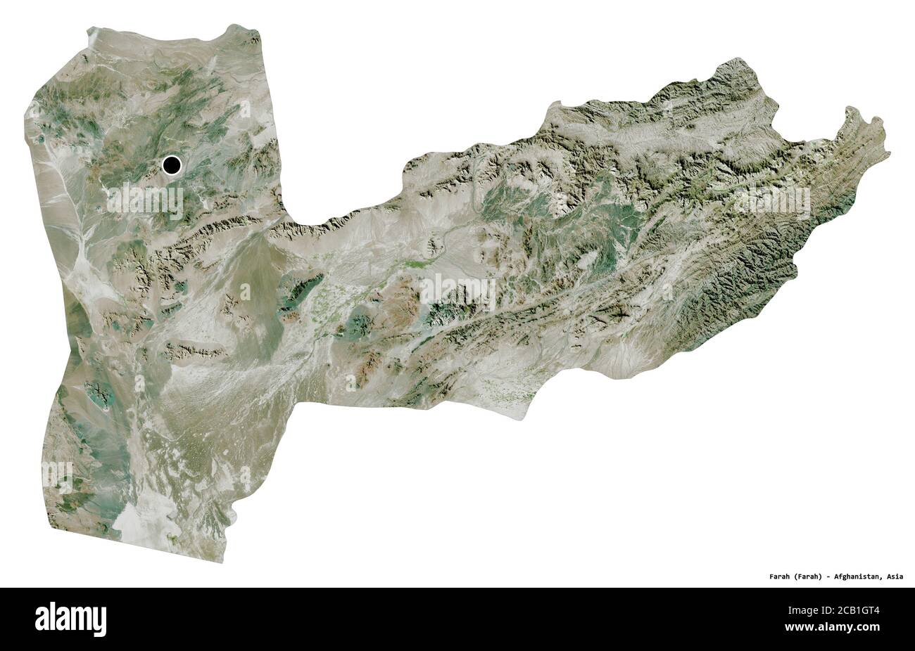 Shape of Farah, province of Afghanistan, with its capital isolated on ...