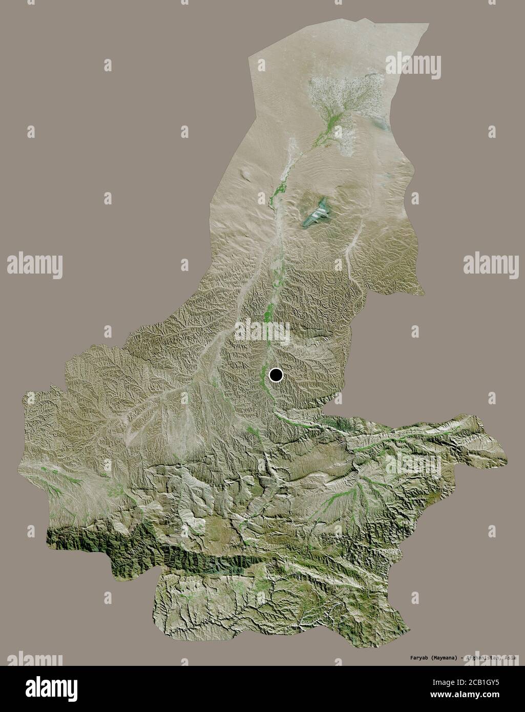 Shape of Faryab, province of Afghanistan, with its capital isolated on ...