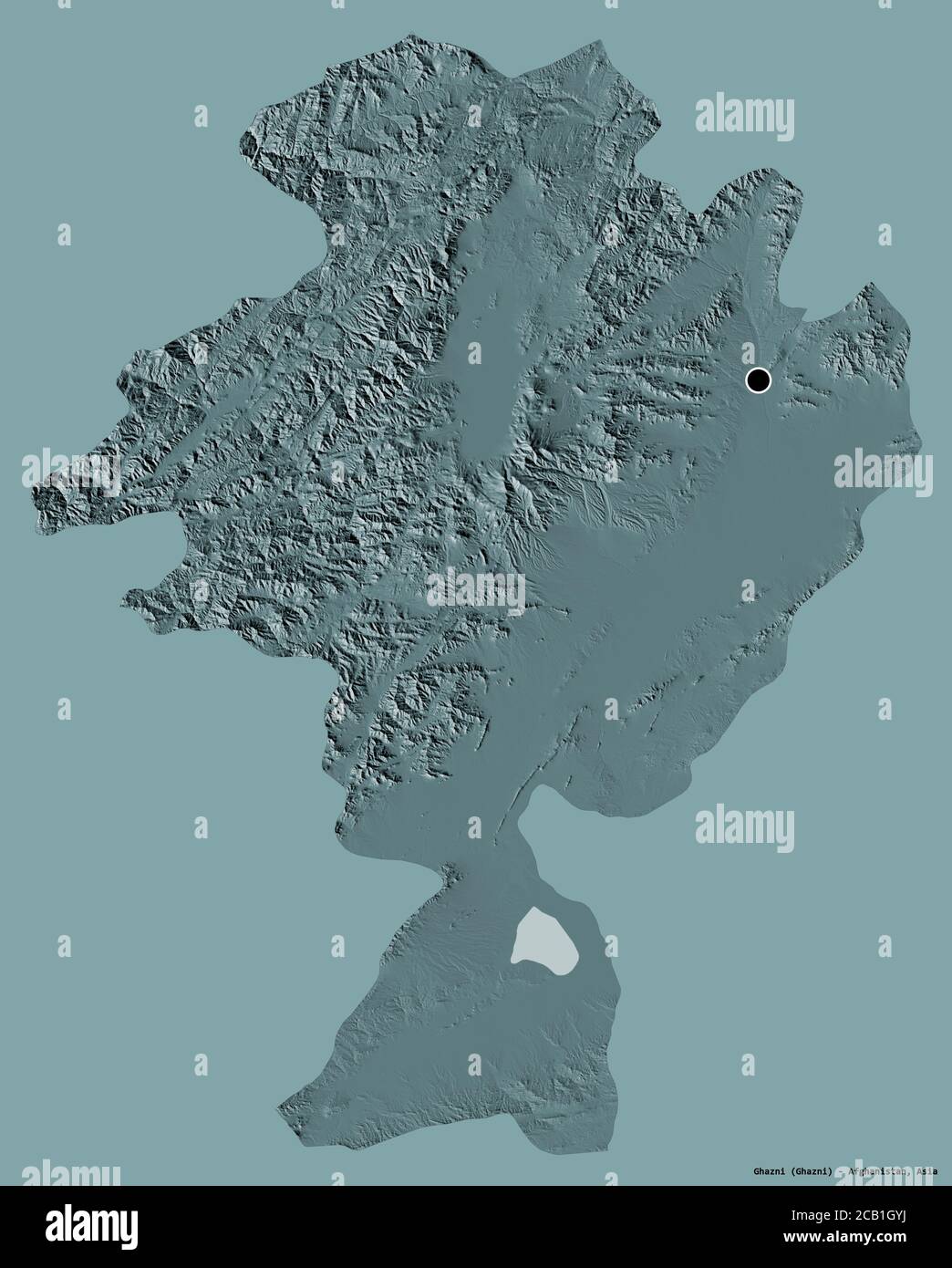 Shape of Ghazni, province of Afghanistan, with its capital isolated on ...