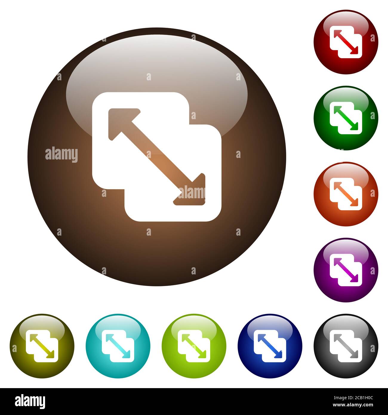 Merge shapes white icons on round color glass buttons Stock Vector ...