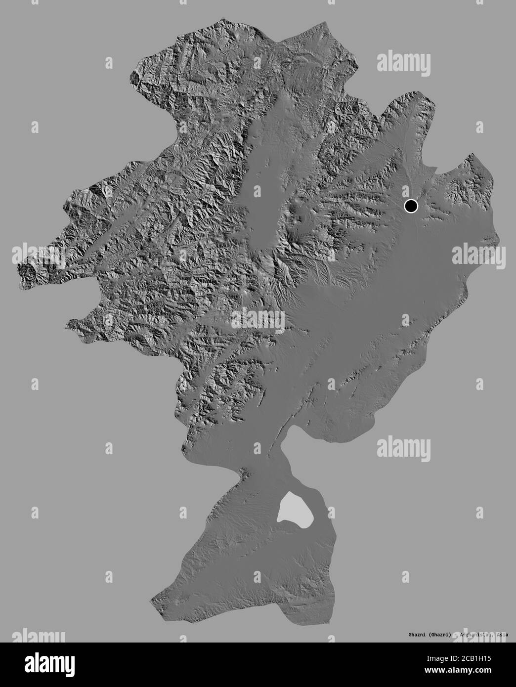 Shape of Ghazni, province of Afghanistan, with its capital isolated on ...
