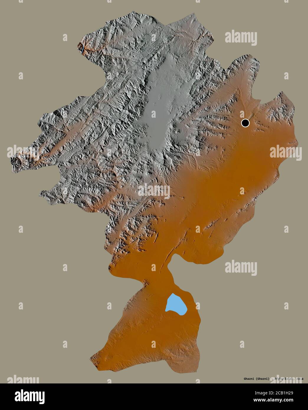 Shape of Ghazni, province of Afghanistan, with its capital isolated on ...