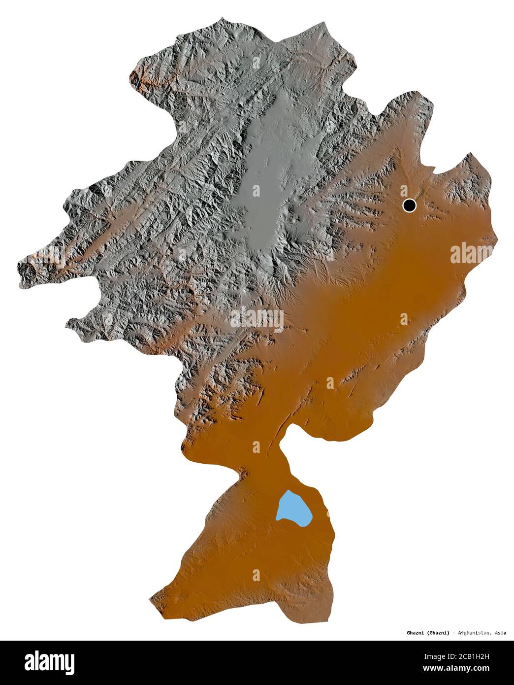 Shape of Ghazni, province of Afghanistan, with its capital isolated on ...