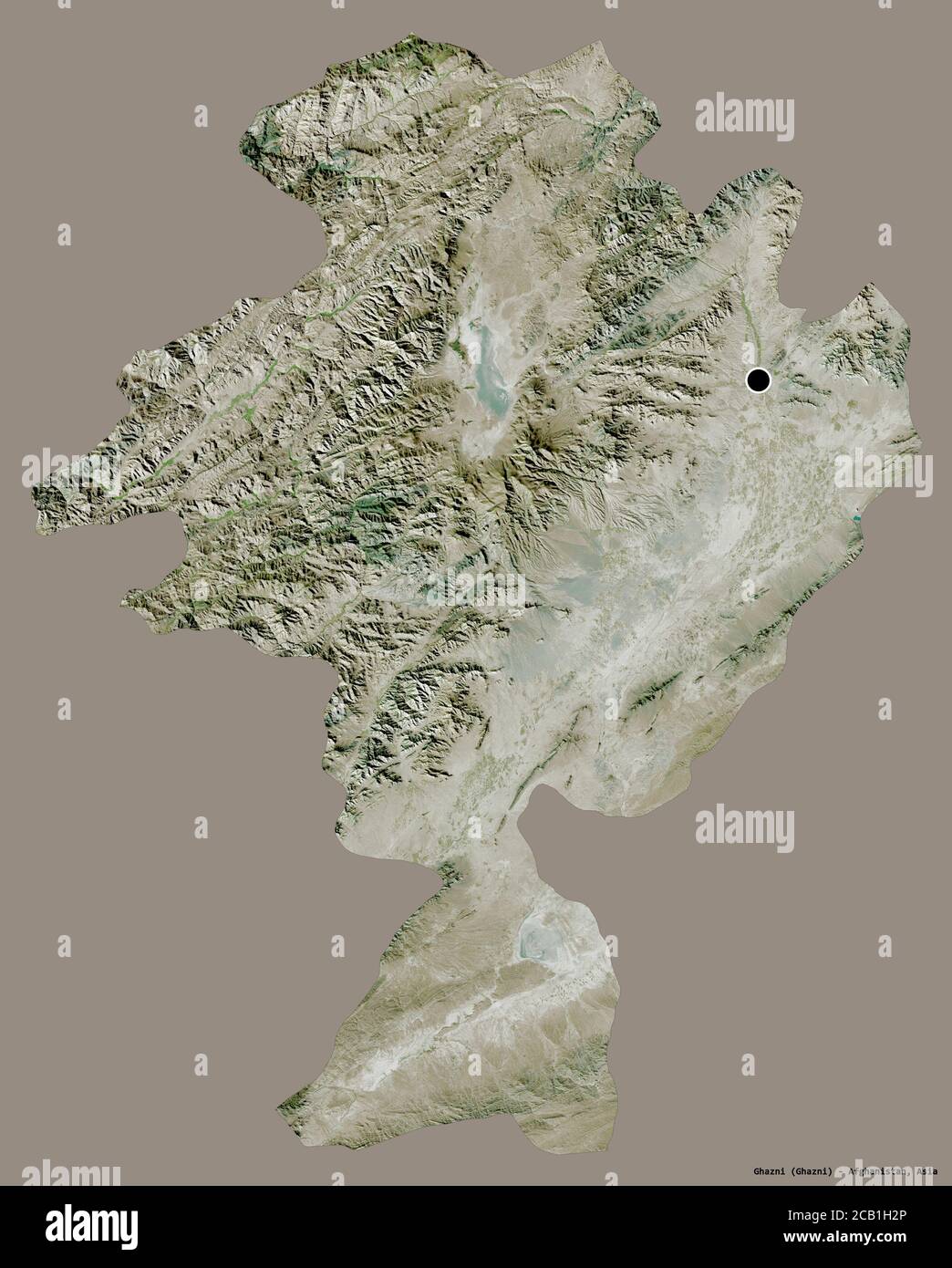 Shape of Ghazni, province of Afghanistan, with its capital isolated on ...