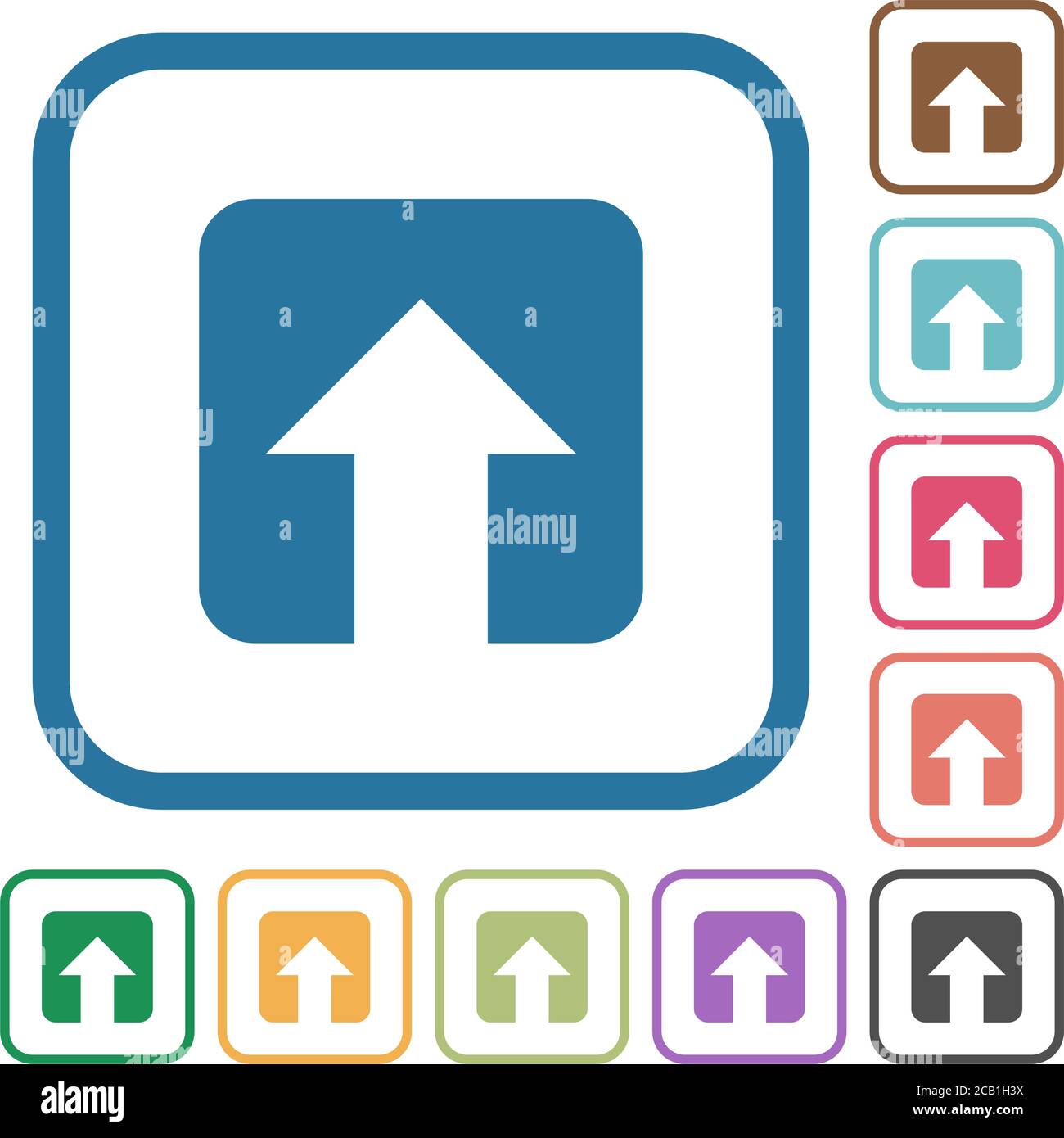 Upload simple icons in color rounded square frames on white background Stock Vector Image & Art ...