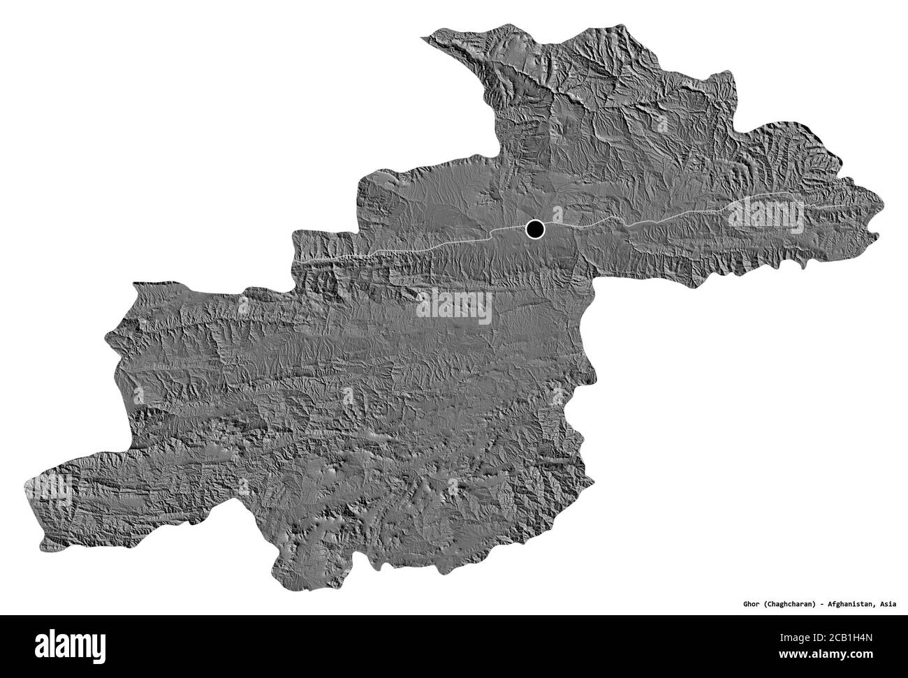 Shape of Ghor, province of Afghanistan, with its capital isolated on ...