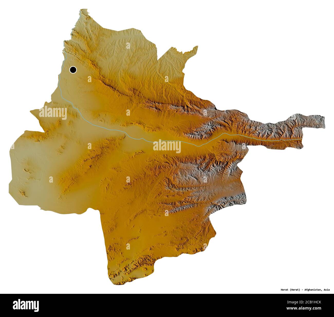Shape of Herat, province of Afghanistan, with its capital isolated on ...
