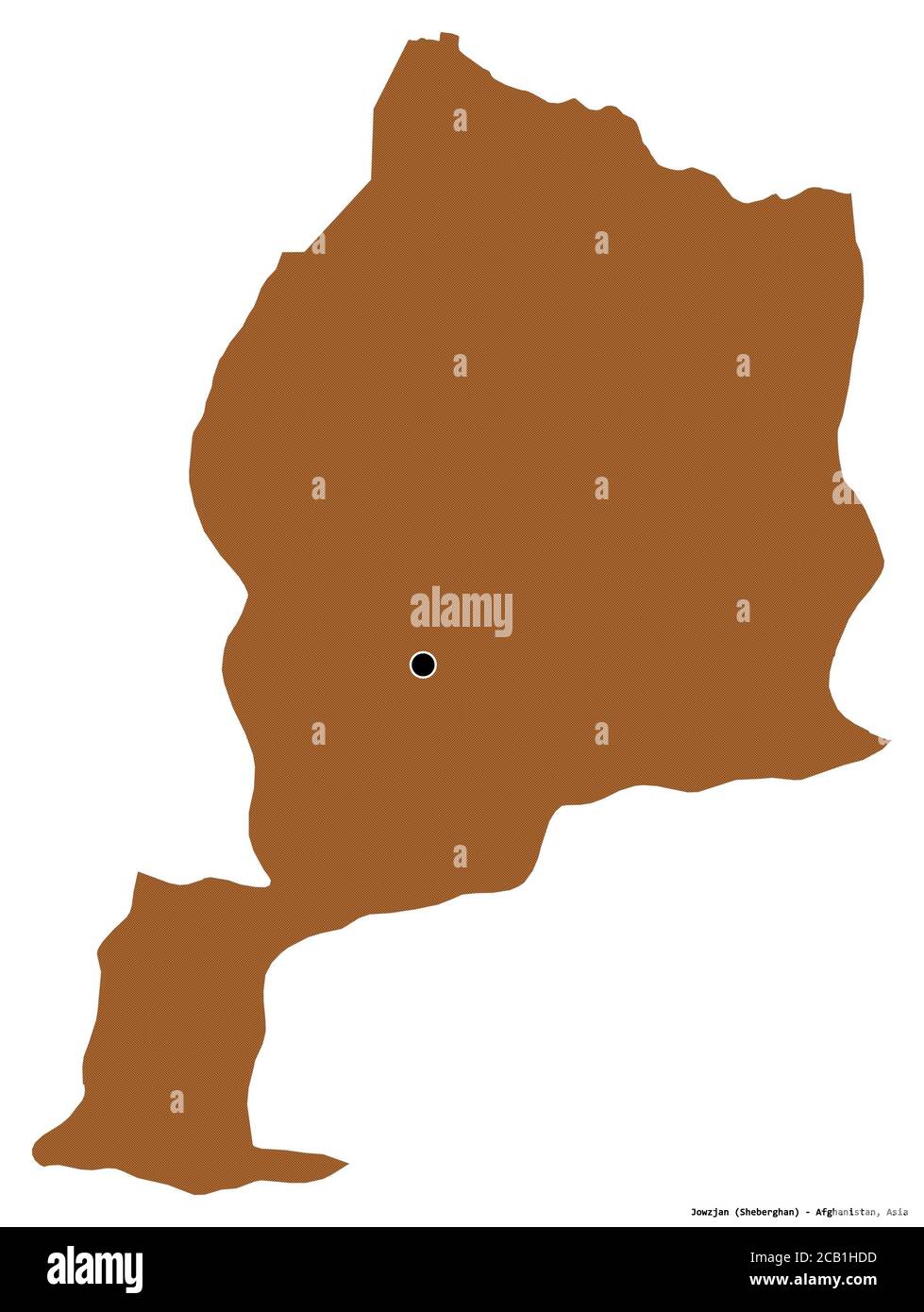 Shape of Jowzjan, province of Afghanistan, with its capital isolated on ...