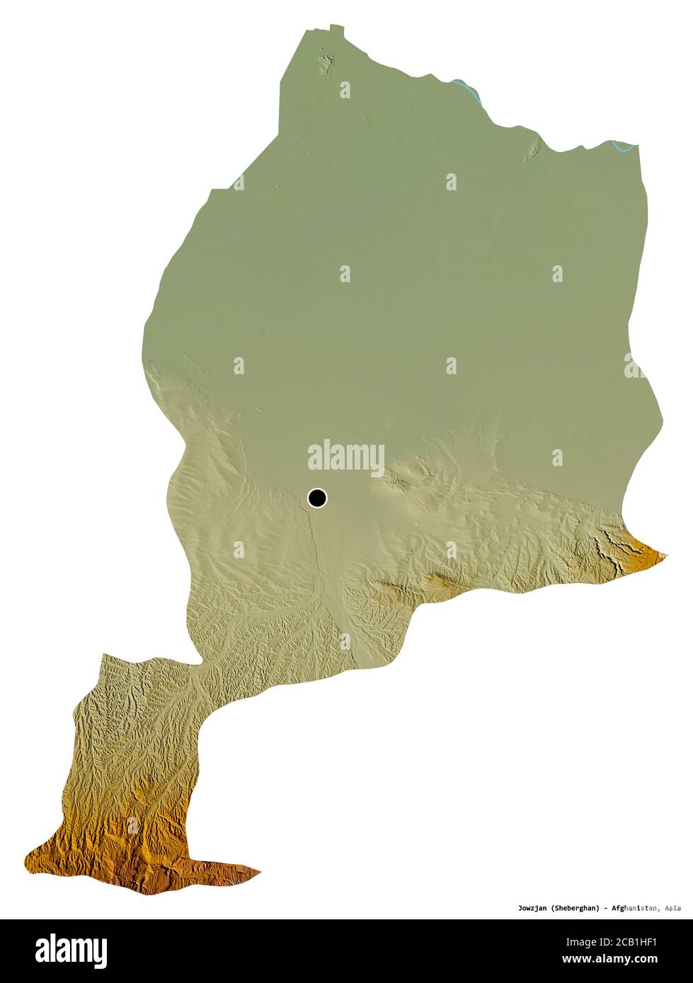 Shape of Jowzjan, province of Afghanistan, with its capital isolated on ...