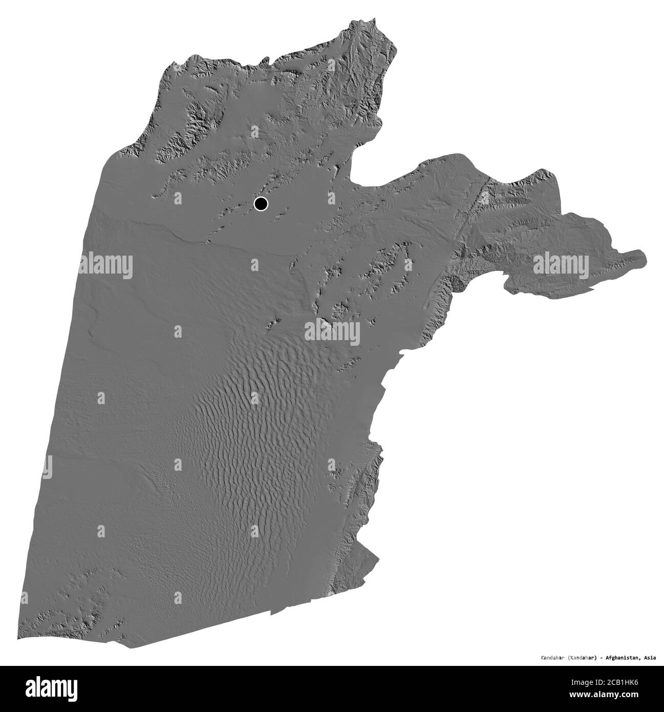 Shape of Kandahar, province of Afghanistan, with its capital isolated ...