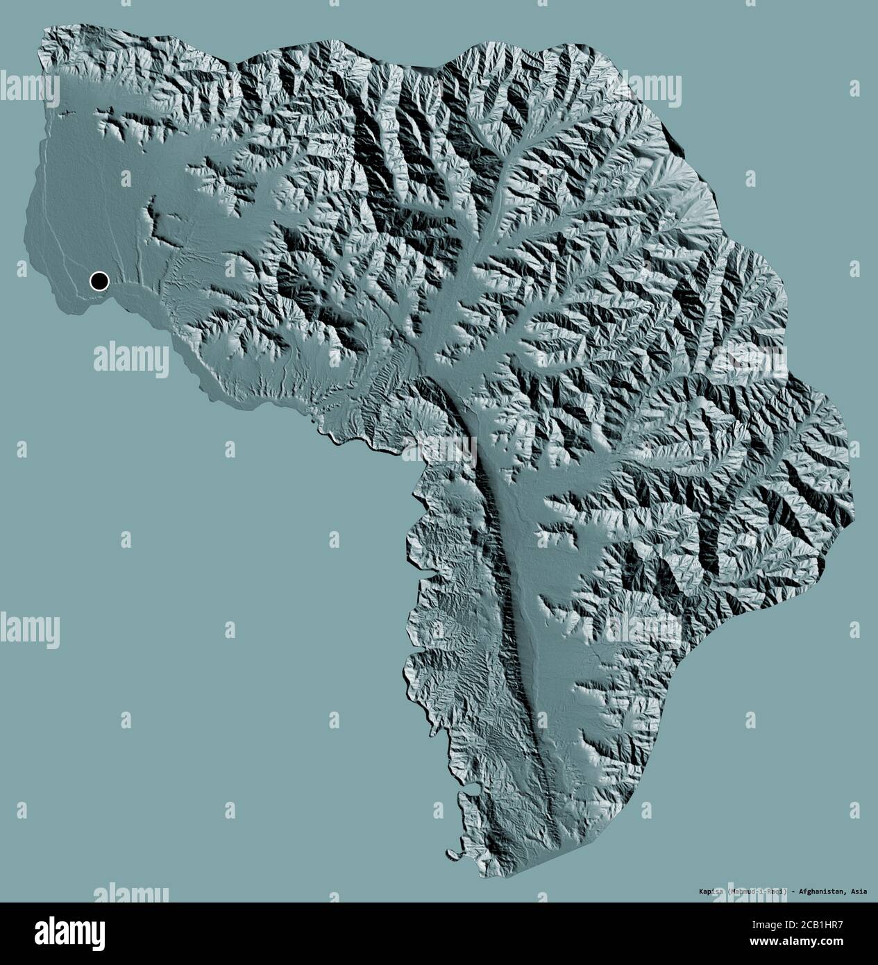 Shape of Kapisa, province of Afghanistan, with its capital isolated on ...