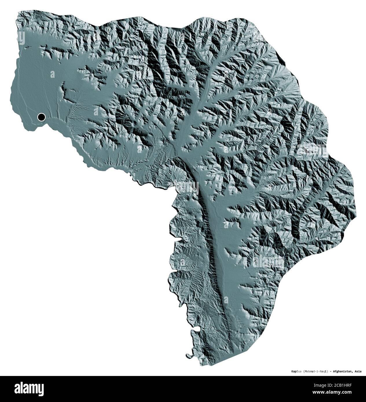 Shape of Kapisa, province of Afghanistan, with its capital isolated on ...